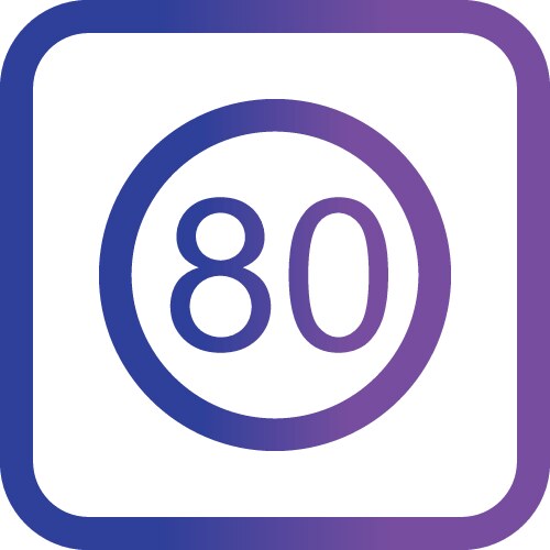 Speed limit 80 icon Royalty Free Vector Image - VectorStock