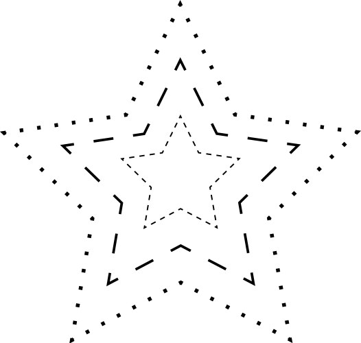 Dotted star shape for tracing lines preschool Vector Image