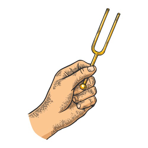 Tuning fork engraving Royalty Free Vector Image