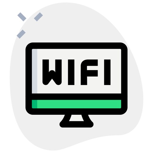 Wi-fi connection activated on desktop Royalty Free Vector