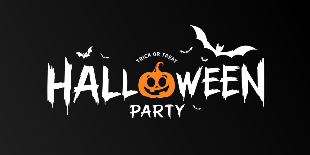 Happy halloween party text design Royalty Free Vector Image