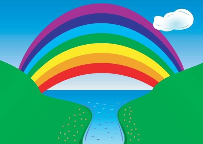 A rainbow in the sky Royalty Free Vector Image
