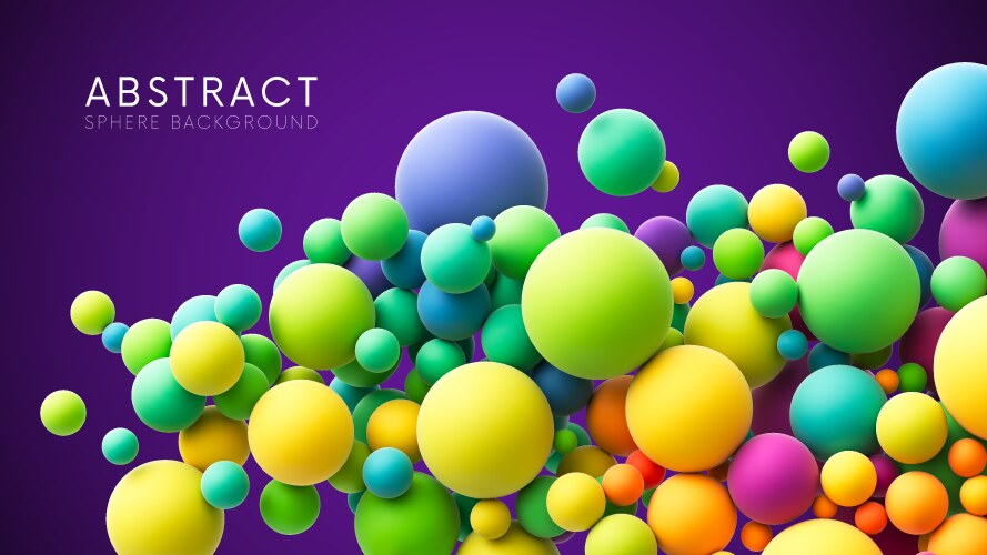 Colorful random flying spheres background Vector Image