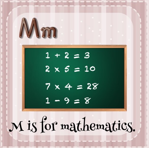 Word design for school subject mathematics Vector Image