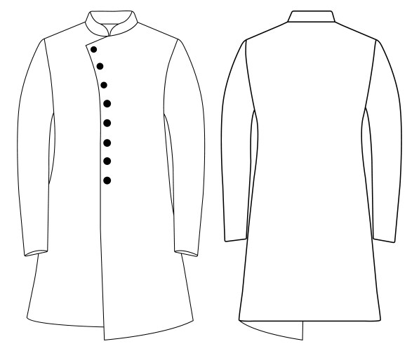 Men mandarin wrap kurta punjabi Royalty Free Vector Image