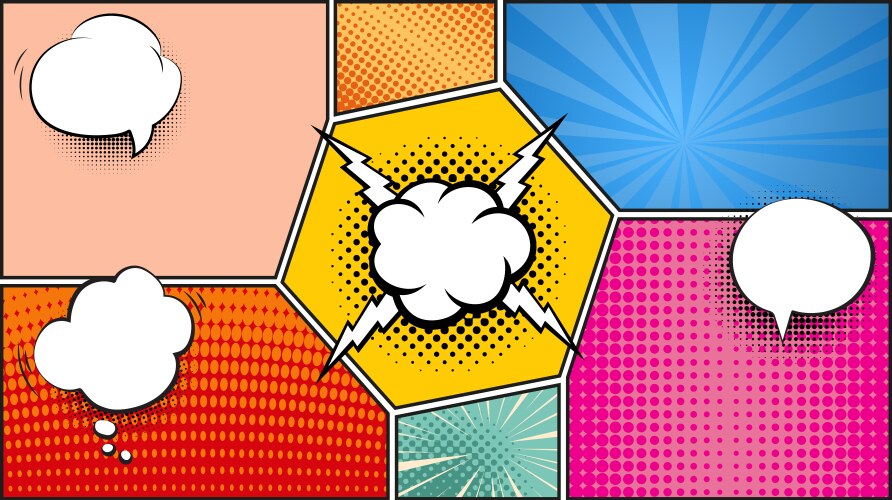 Comic book background with cartoon burst Vector Image