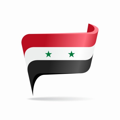 Syrian pin wavy flag Royalty Free Vector Image