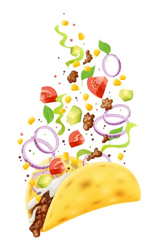 Background pattern with taco - mexican food Vector Image
