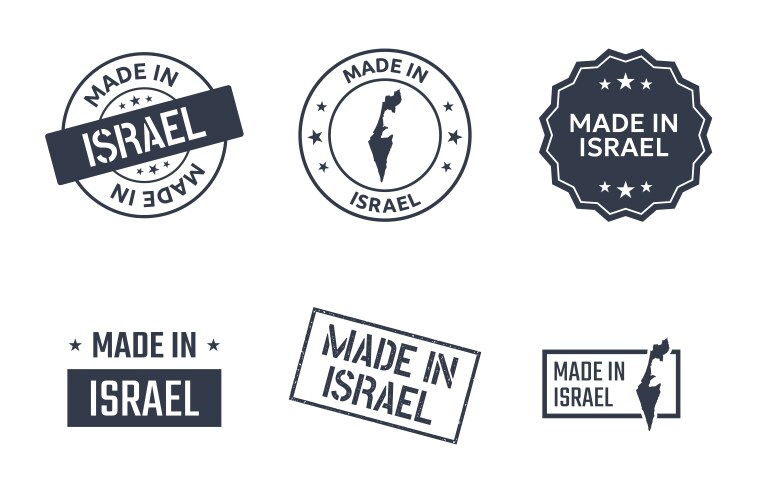 Made in israel labels set state Royalty Free Vector Image