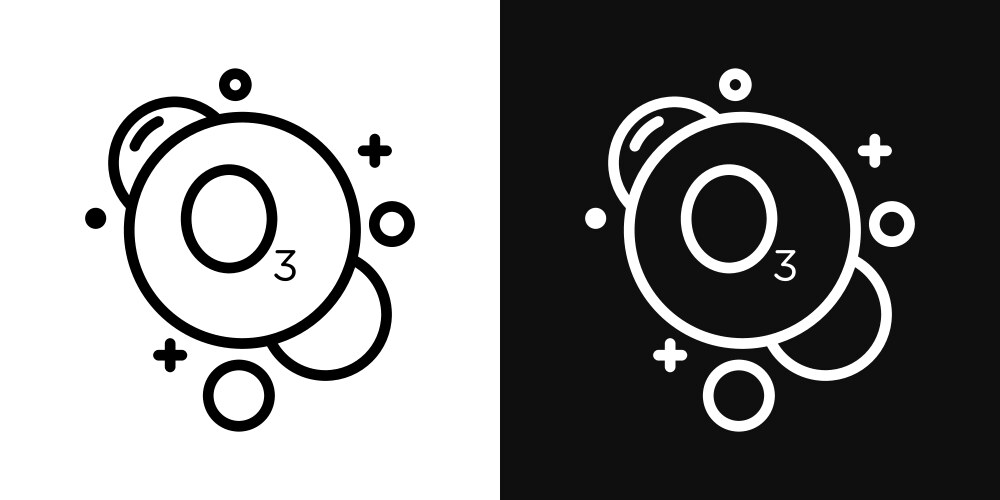 Ozonation icon set o3 molecule cleaning symbol Vector Image