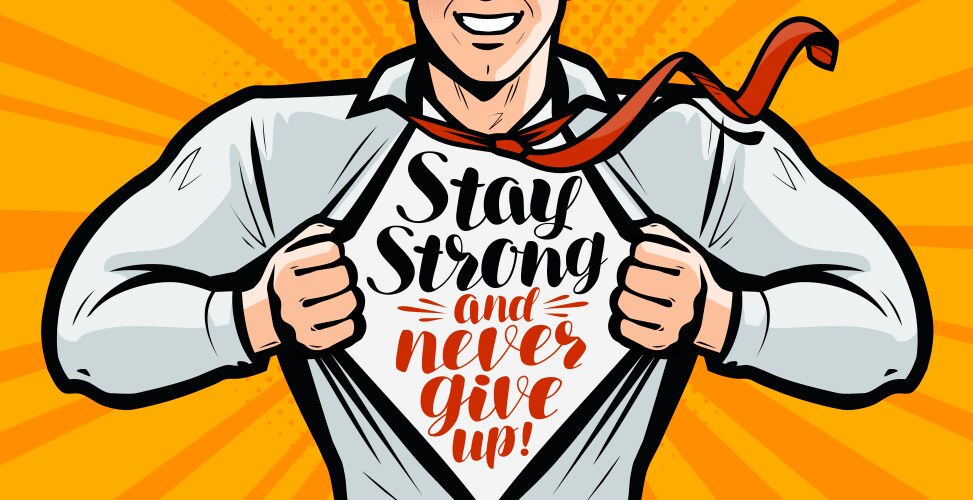 Superhero strong cartoon in pop art retro comic Vector Image