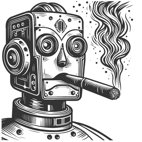 Retro woman kissing vintage robot sketch Vector Image