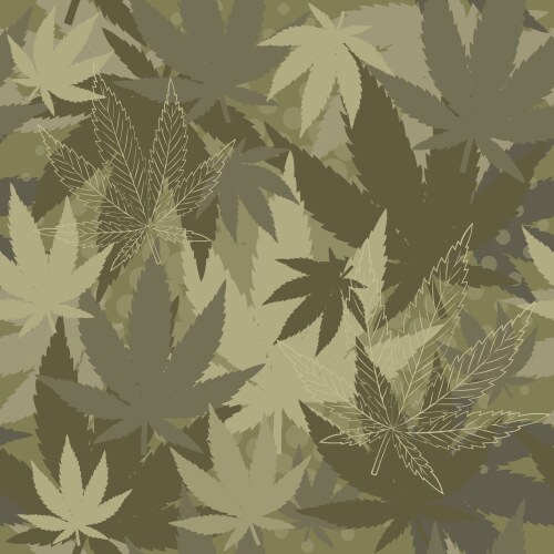 Military texture of marijuana soldiers camouflage Vector Image