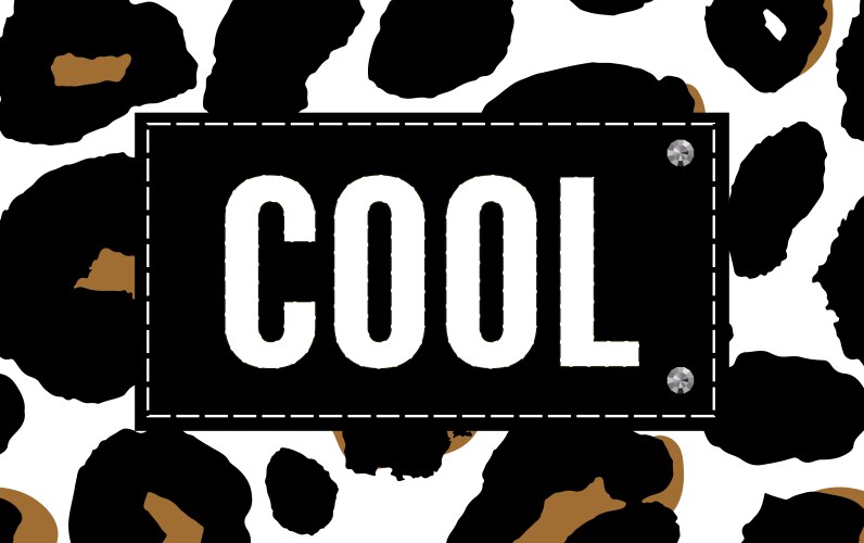 Wild cool slogan ripped off revealing leopard Vector Image