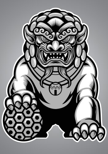 Chinese Lion Statue Vector Images (over 300)