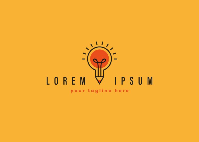 Logo with a half of light bulb and brain Vector Image