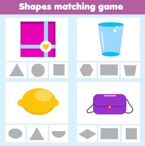 Matching children educational game match objects Vector Image