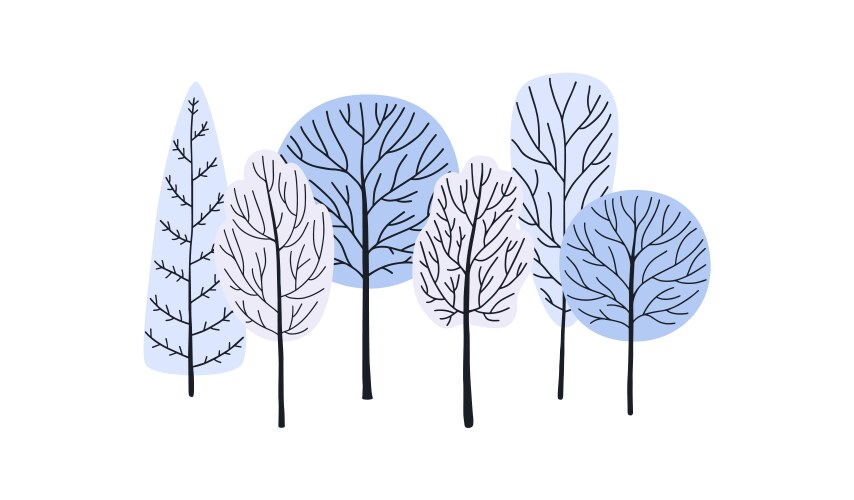 Hand drawn forest fir trees silhouettes Royalty Free Vector