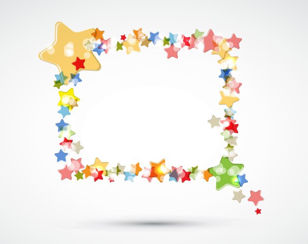 Abstract light color stars frame flying circle Vector Image