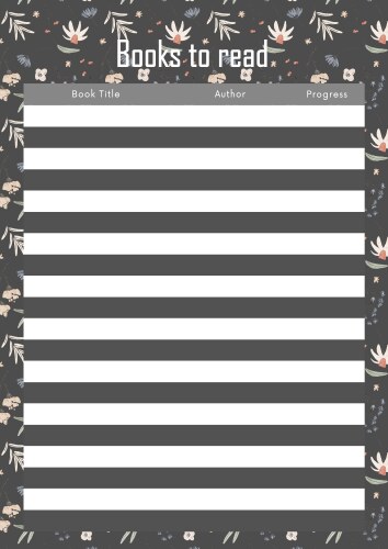 Books ive read list printable reading planner Vector Image