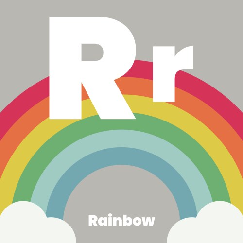 Cute children abc alphabet flashcard words Vector Image