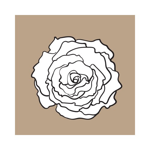 Deep pink rose top view isolated sketch Royalty Free Vector