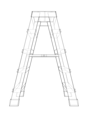 Household step ladder outline object Royalty Free Vector