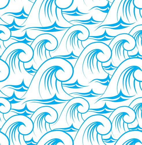 Hawaiian waves seamless pattern Royalty Free Vector Image