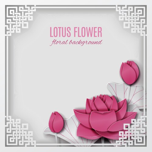 Abstract chinese pattern frame with lotus flower Vector Image