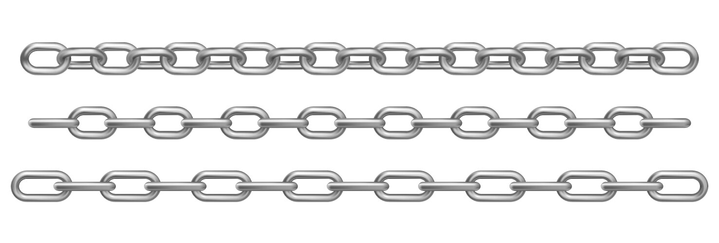 Set seamless chain link different chains Vector Image