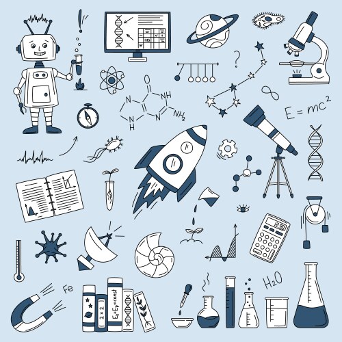 Science - doodles Royalty Free Vector Image - VectorStock