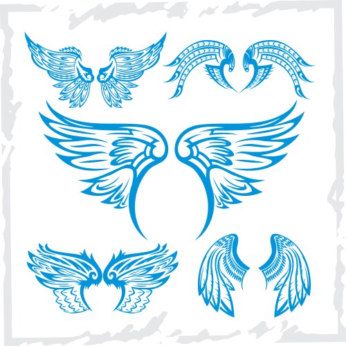 Blue wing Royalty Free Vector Image - VectorStock