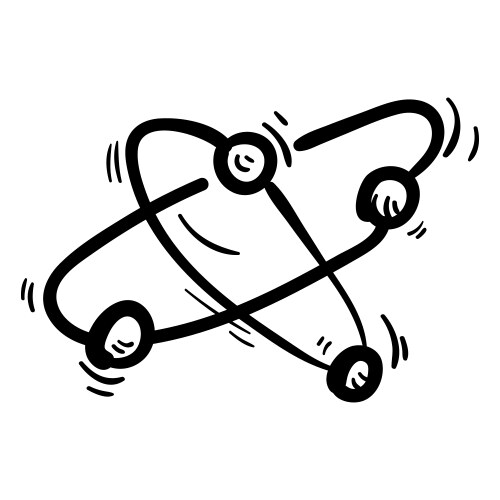 Atom particle sketch Royalty Free Vector Image