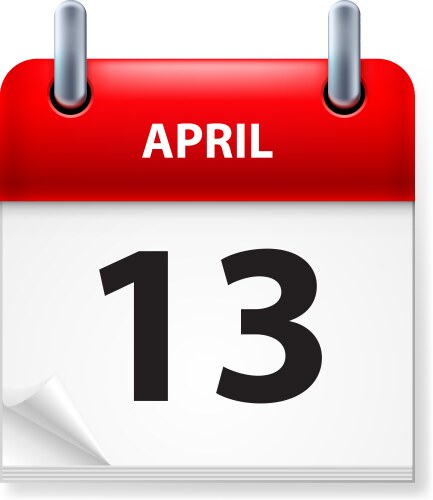 April 15 flat daily calendar icon date Royalty Free Vector