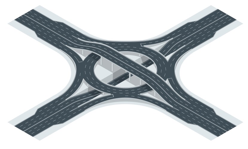 Highway junction Royalty Free Vector Image - VectorStock