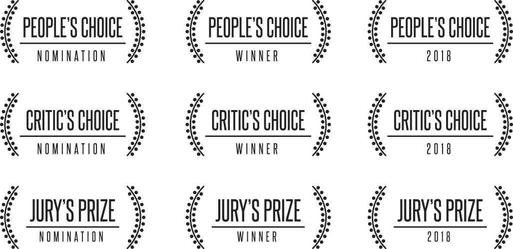 Movie award nomination winner icon set Royalty Free Vector