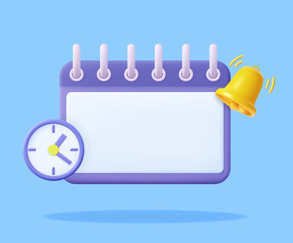 3d reminder in calendar for buy airline boarding Vector Image