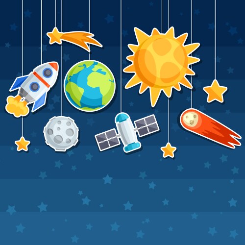 Horizontal banners with solar system and planets Vector Image