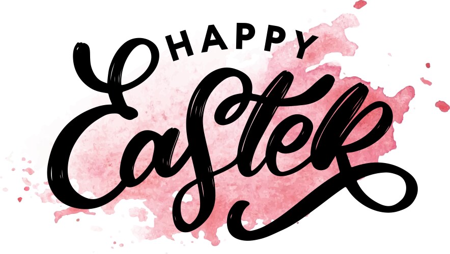 Happy easter lettering card hand drawn Royalty Free Vector