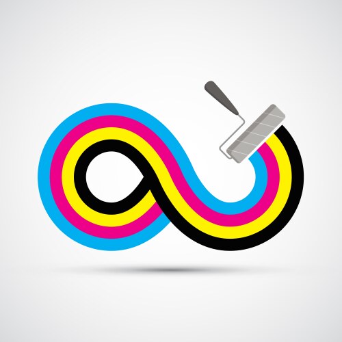 Rainbow hummingbird with infinity Royalty Free Vector Image