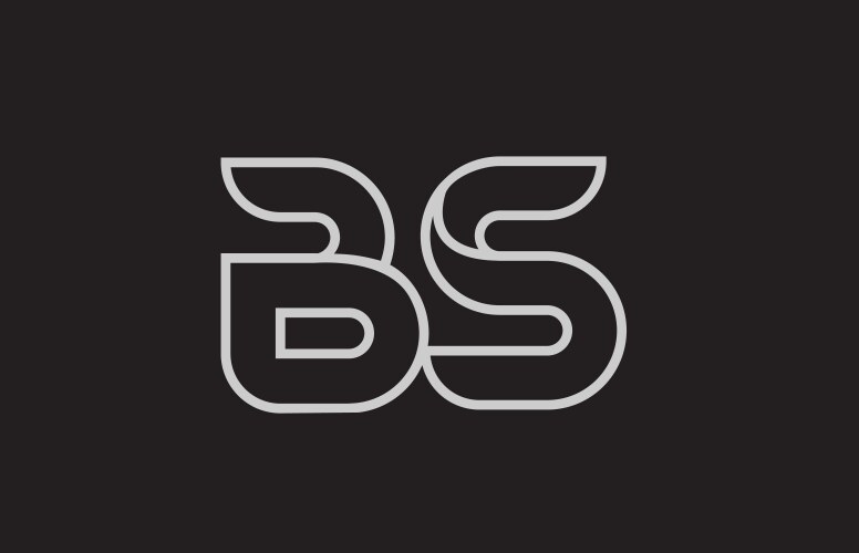 Alphabet letter combination bs b s with grunge Vector Image