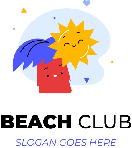 Flat design beach club twitch banner Royalty Free Vector