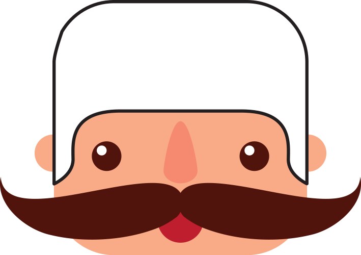 Happy mexican man profile cartoon image Royalty Free Vector