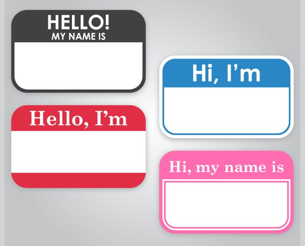 Set stickers for design empty template name tags Vector Image