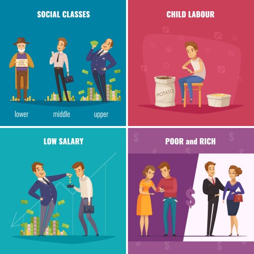 Gap between rich and poor Royalty Free Vector Image