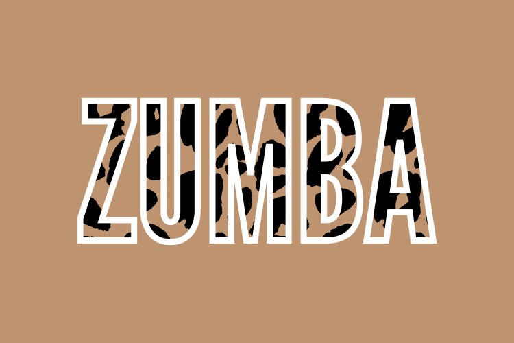 Slogan zumba dance studio multicolor sliced word Vector Image