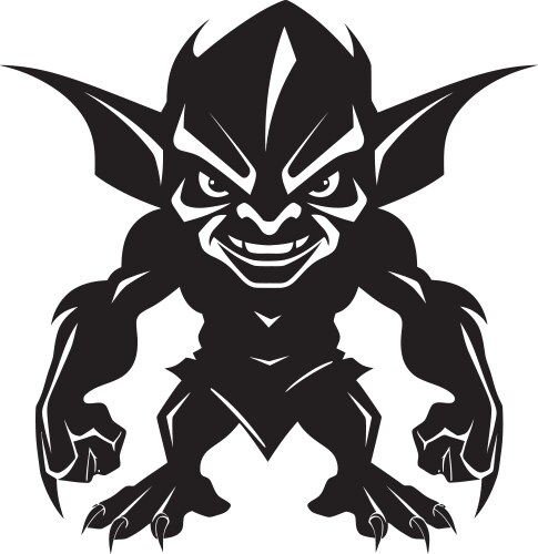 Sinister goblin schematics cartoon logo diabolic Vector Image