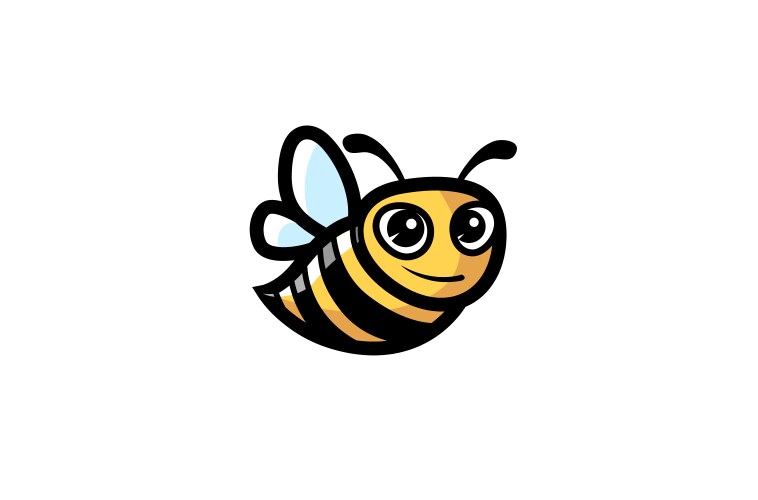 Creative little bee attack logo Royalty Free Vector Image