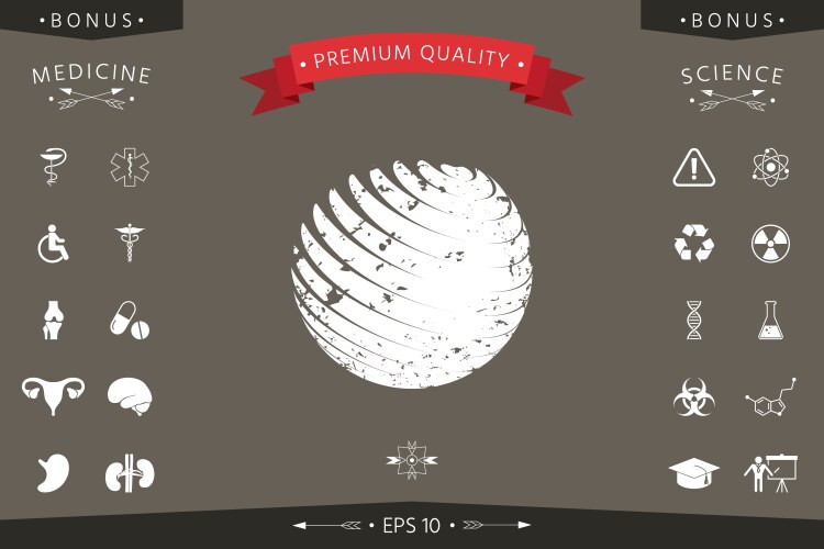 Earth logo with grunge effect Royalty Free Vector Image