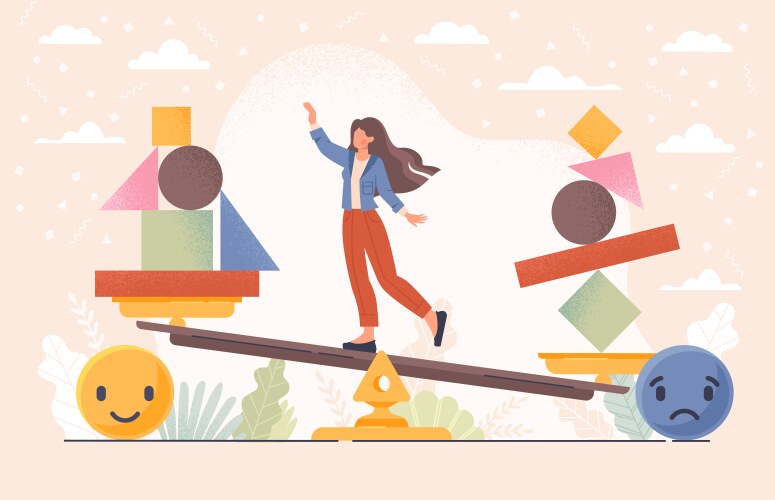 Emotional control concept Royalty Free Vector Image